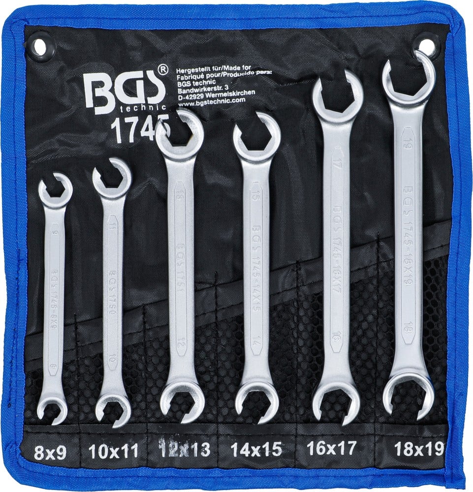 BGS technic | Double Ring Spanner Set, open Type | 8 x 9 - 18 x 19 mm ...