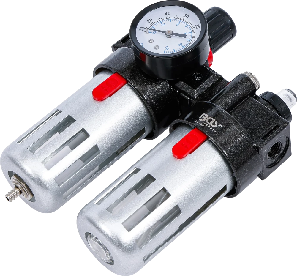 BGS technic | Air Filter / Oiler Unit with Pressure Regulator ...