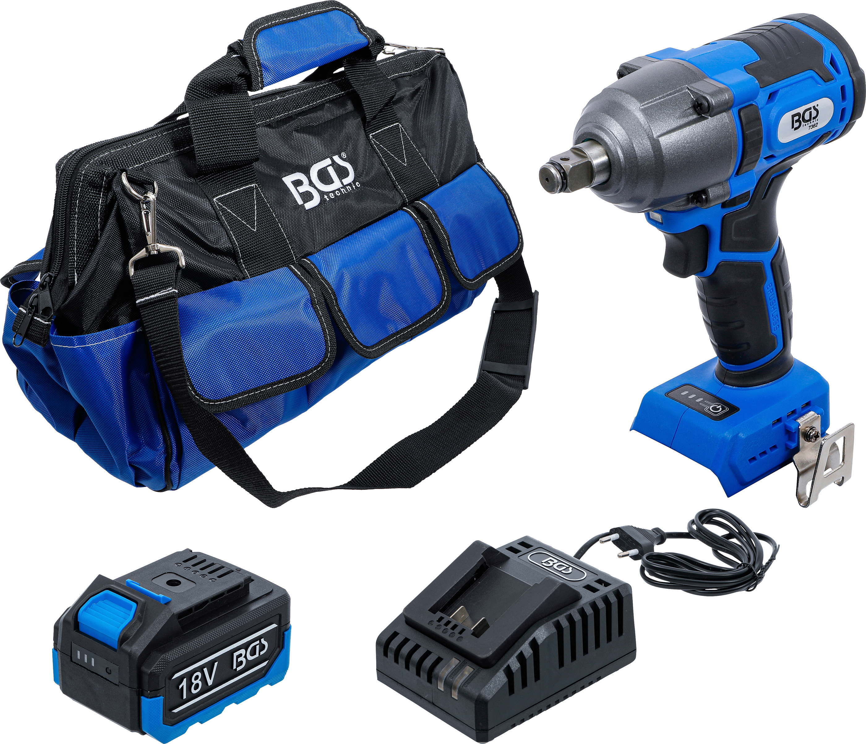 BGS technic | Cordless Impact Wrench Set | brushless | 400 Nm | 18 V ...